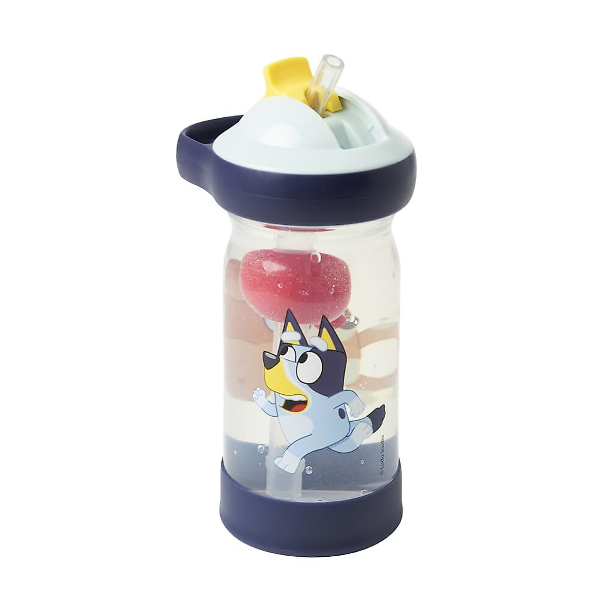 The First Years Bluey Sip & See Toddler Water Bottle - Includes Floating Charm - Toddler Cups with Straw - 12 Oz - Ages 24 Months and Up