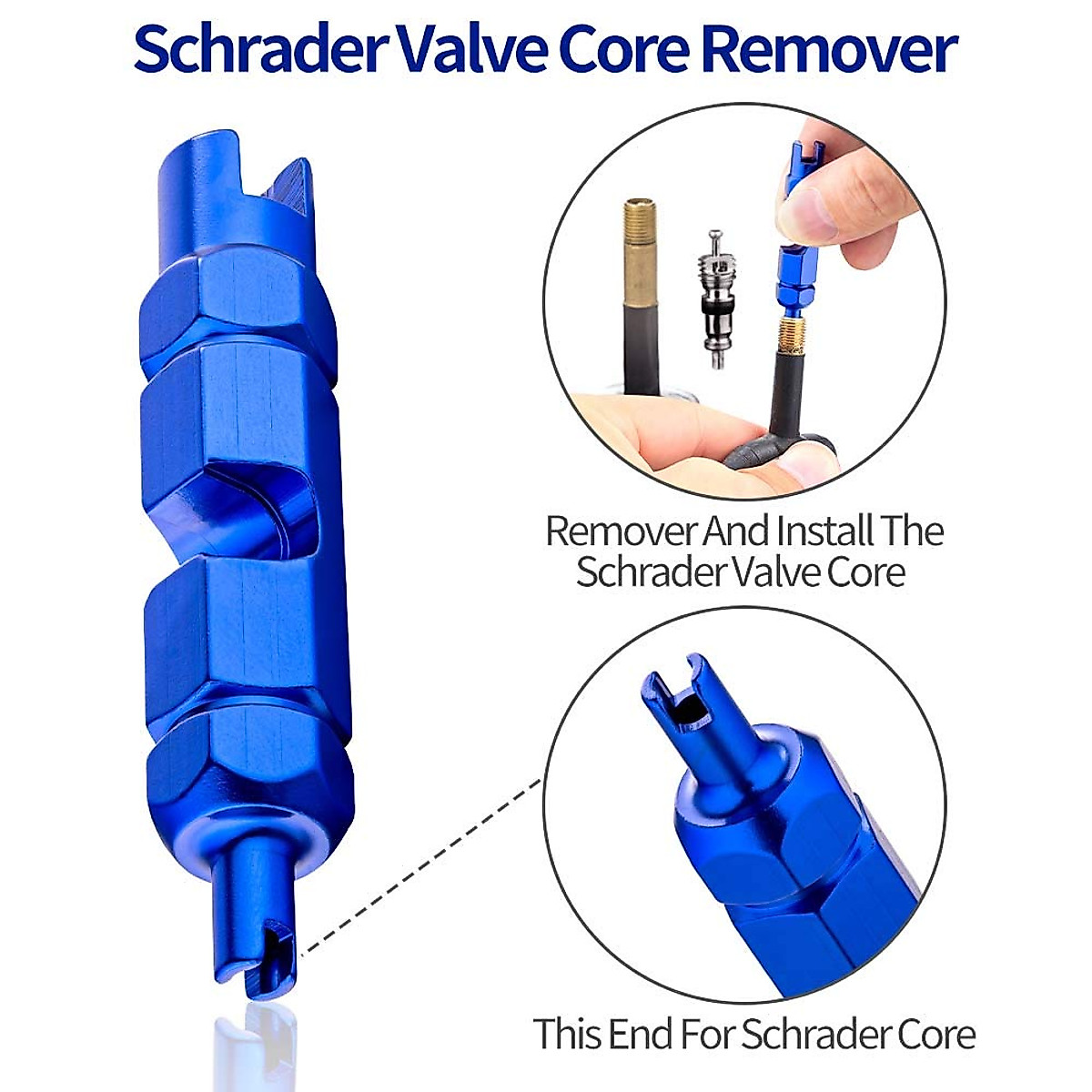 Hapleby Premium Bike Valve Core Remover Tool for Schrader and Presta, Tire Valve Repair Tool Kit, Including 2PCS Presta and 4PCS Schrader Valve Core