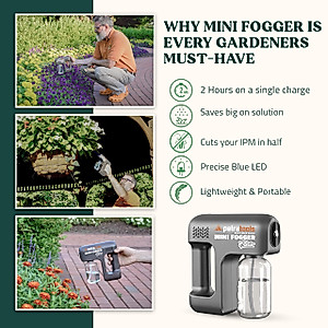 PetraTools Mini Fogger Pro - Two Sprayer Bottle, Mini Fogger Machine, Plant Atomizer, Fogger for Plants, Water Mister Sprayer for Pest Control for Indoor Plants & Outdoor Plants (Includes 2nd Bottle)