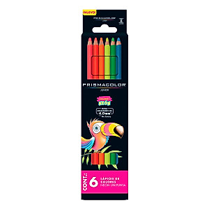 Prismacolor Neon Colored Pencils Set, 6 count, Junior 4.0mm