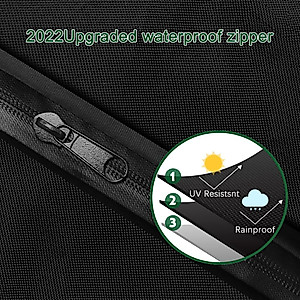 Patio Umbrella Cover Waterproof Umbrella Covers for 7ft to 11ft Garden Umbrellas, Parasol Cover Waterproof and Durable Market Umbrella Cover with Zipper, Waterproof Outdoor Market Umbrella Cove, Black