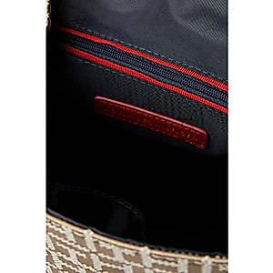 Tommy Hilfiger Joy II Flap Backpack Square Monogram Jacquard Khaki Tonal One Size