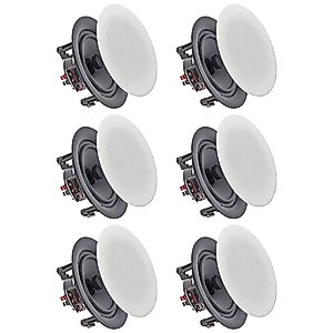 Vaiyer Set of 6 Frameless 5.25 Inch 8 Ohm 175 Watts Speakers, Flush Mount in-Wall in-Ceiling 2-Way Mid Bass Woofer Speaker - Perfect for Home, Office, Kitchen, Living Room