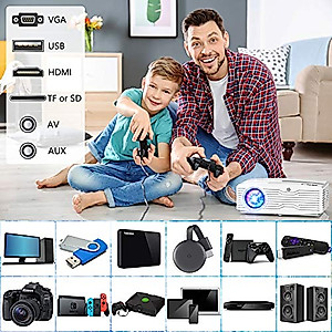 Native 1080P 5G WiFi Bluetooth Projector, 10000Lumens 300” Display Outdoor Projector, 350 ANSI, 4K Supported, Home Projector for iOS/Android/TV Stick