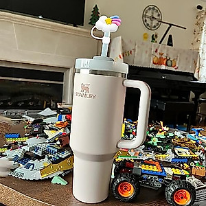 SEEZIZI 3 pcs Pink Straw Covers Cap Toppers Compatible with Stanley 30&40 oz Tumbler Cups,Reusable Cute Silicone Straw Tips Lids Protectors for 0.4 in/10mm Stanley Cups Straws Accessories