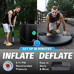 XXL Ice Bath Tub for Athletes, Compatible with Water Chillers, 216-Gallon Inflatable Cold Plunge Tub with Insulated Lid, Thermometer, Water-Absorbent Mat, Portable for Outdoor & Indoor Recovery