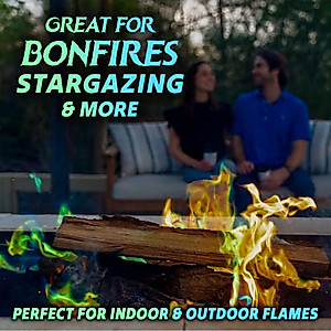 Enchanted Flames Pack of 25 Fire Changing Color Packets for Campfires, Fire Pits, and Outdoor Wood Fireplaces, Longer Lasting Burn Time, Safe and Non-Toxic
