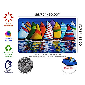 Toland Home Garden 800214 Skipper's Traffic Summer Door Mat 18x30 Inch Boat Outdoor Doormat for Entryway Indoor Entrance