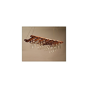 American Metalcraft GR1435 Glass Rack & Holder, Stemware Display, 35" L x 14" W, Walnut