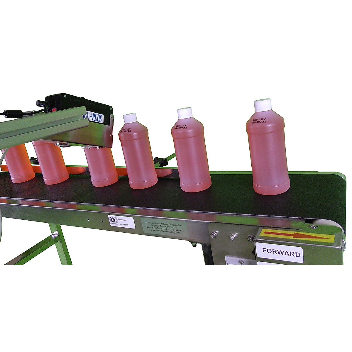 Preza Supra + Plus in Line Inkjet Coder, Inkjet Coding Machine, Date Coding Machine, Date Coder + EJ47SBK Black Ink USA