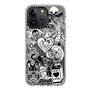 CASETiFY Clear iPhone 14 Pro Max Case [Not Yellowing / 6.6 ft. 3X Military Grade Drop Protection/Magsafe] - matt Darling Sticker Collage - Clear