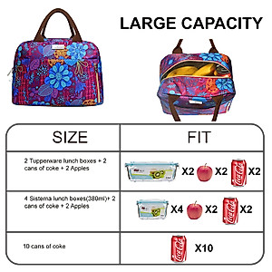 Vavabox Lunch Box For Women,Insulated Lunch Bag,Lunch Box Lunch Organizer Lunch Holder For Women/Beach/Party/Boating/Office/Fishing/Picnic(Purple)