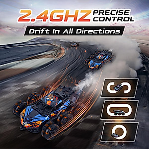 Gesture Sensing Rc Stunt Car With Light & Music, 2.4GHz Drift Stunt Remote Control Cars, 6WD Double Sided 360° Rotating Transform Off Road RC Stunt Car, Toy Car for 6-12 Year Old Boys & Girls