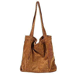 YARUODA Women Shoulder Handbags Casual Hobo Bags Corduroy Shopper Tote Bag, Green