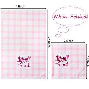 R HORSE 5Pcs Best Mom Kitchen Dish Towel Set Absorbent Quick Dry Cloth Dish Tea Towels Reusable Hand Towels Bar Hand Dishcloths Kitchen Rag Happy Mother's Day Decor for Bathroom Kitchen Home Supplies