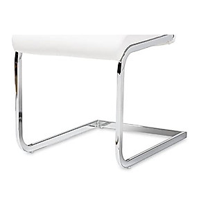 Baxton Studio Cyprien Modern and Contemporary White Faux Leather Upholstered Dining Chair (Set of 4)