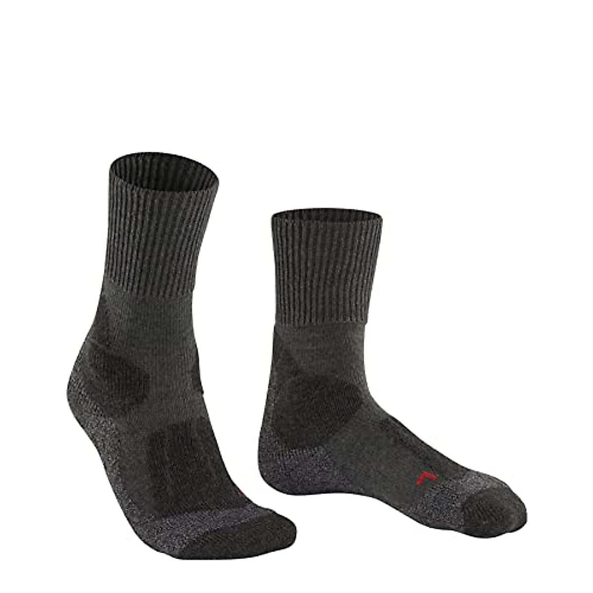 FALKE Men's TK1 Adventure Hiking Socks, Mid Calf, Thick Padding, Athletic Sock, Breathable Quick Dry, Merino Wool, Grey (Asphalt Melange 3180), 10.5-11.5, 1 Pair