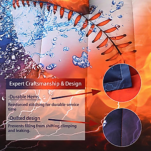 JQinHome Twin Baseball and Fire Comforter Sets for Boys,6 Piece Bed in A Bag 3D Sport Themed Bedding -All Season Soft Microfiber Bedding Sets, Pillowcase, Flat Sheet, Fitted Sheet,Cushion Cover