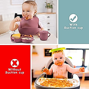 Mummentos Silicone Baby Feeding Set - Baby Led Weaning Supplies, Toddler Utensils, Transition Sippy Cups For Baby, Baberos Para Bebe, Suction Plates For Baby, Silicone Bibs For Babies.