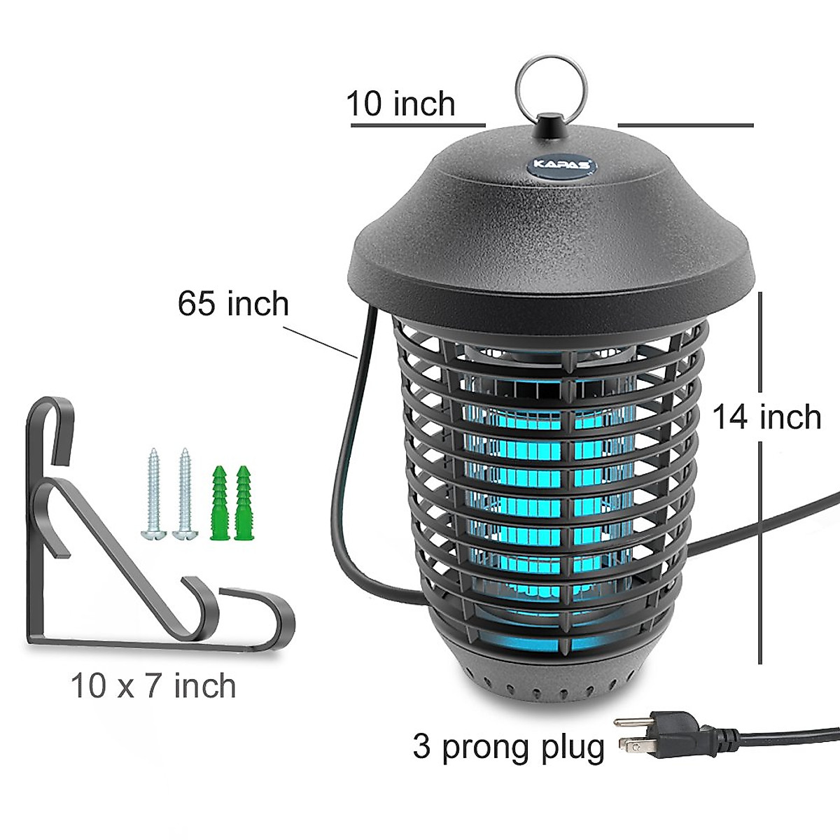 KPS Electric Bug Zappers, New Upgrade with Free Hanger 40W Outdoor Pest Control Lantern for Mosquitoes, Flies, Gnats, Pests & Other Insects, 1 Acre Coverage (1 Pack)