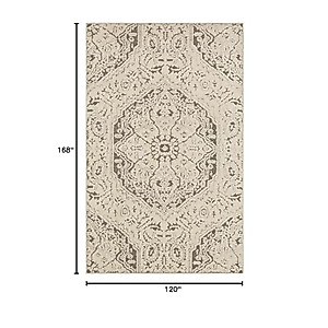 Mohawk Home Francesca Ornamental Medallion Light Gray 10' x 14' Shag Area Rug Perfect for Living Room, Dining Room, Office