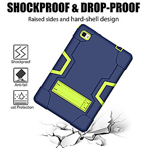 Kebiory Shockproof Rugged Hybrid with Screen Protector Cover for Dragon Touch 102/Blackview Tab 7/7 Pro/OSCAL Pad 10 Tablet/TECLAST P30S/M40 Plus/M40S/M40 PRO/P20S/P20HD/P40HD (Navy/Green,1 Pack)