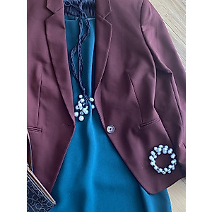 White Baroque Pearl Y-necklace on Black Leather Cord