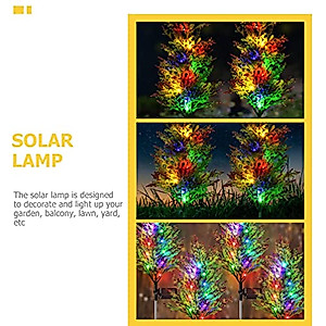 BESPORTBLE 2pcs Solar Garden Lights Tree Outdoor Solar Christmas Tree Lights Solar Xmas Decorative Multi-Color Flickering Pine Lights for Patio Lawn Pathway