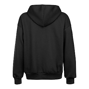 Ceboyel Women's Oversized Hoodies Sweatshirt Full Zip Up Jacket Drawstring Hooded Tops Teen Girl Y2k Preppy Clothing with Pocket