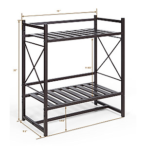 SunnyPoint Classic Square Bathroom Shelf, 2 Tier Shelf with Towel Bar Wall Mounted Shower Storage (Classic - Wall Mount - Silver)