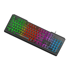 axGear Gaming Keyboard and Mouse Combo USB Wired Floating Keyboard Quiet Ergonomic with RGB Light