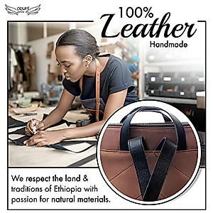 ORNA'S LEATHER ART | SWAN Everyday leather backpack for Women. Practical, Stylish and Spacious Women’s Bag. Real Leather in A Chic Backpack And Contemporary Design, (LIGHT BROWN)