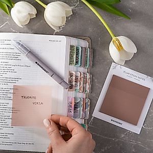 DiverseBee 50 Sheets Pastel Transparent Sticky Notes, 3x3” Clear Sticky Tabs, Translucent Page Flags Book Markers Stickers, Planner Accessories, Bible Journaling Study Office School Supplies (Plum)