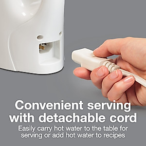 Proctor Silex Electric Tea Kettle, Water Boiler & Heater Auto-Shutoff & Boil-Dry Protection, 1000 Watts for Fast Boiling, 1 Liter, White