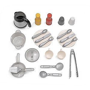 Step2 Quaint Kitchen for Kids, Play Kitchen Set, Toddlers 2+ Years Old, 20 Piece Pretend Play Pots and Pans Toy Accessories, Easy to Assemble, White