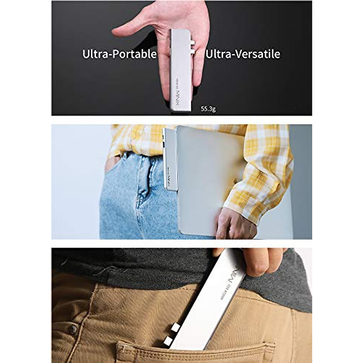 MINIX NEO SD4 USB-C Multiport 480GB SSD Storage Hub for Apple MacBook Air/Pro | 4K@60Hz Display | Thunderbolt 3 | USB 3.0,Sold Technology Limited.(Space Gray)