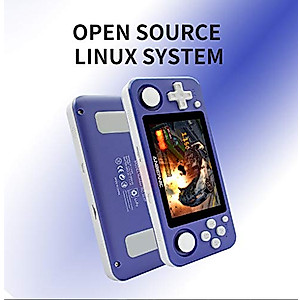 Voacle RG351P Handheld Game Console, Retro Game Console Open Linux Tony System RK3326 Chip 64G TF Card 2500 Classic Games 3.5 Inch IPS Screen (Purple)