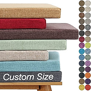 RXASC Custom Size Bench Cushion,Bench Cushions for Indoor Furniture,Non-Slip Bottom Bench Pad,Outdoor 50D Thickened Foam Furniture Cushion for Long Chair Seat Pad for Patio Porch Swing Garden