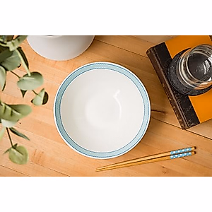 Silver Buffalo Hello Kitty and Friends Little Twin Stars, Pompompurin, Pochacco, Cinnamoroll, Kuromi, My Melody, and Keroppi Ceramic Ramen Noodle Rice Bowl with Chopsticks, Microwave Safe, 30 Ounces