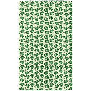 St Patrick's Day Themed Fitted Crib Sheet,Standard Crib Mattress Fitted Sheet Toddler Bed Mattress Sheets-Crib Mattress Sheet or Toddler Bed Sheet,28“ x52“,Green and Pastel Green