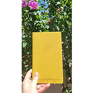 Designworks Ink 4.4" x 7.5" Flex Cover Notebook Journal with 48 Lined Pages, Lemon Yellow Notebook with Gold Foil Accents - Perfect for Office Work, Writing, and Journaling