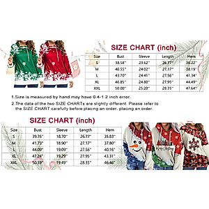 LOTUCY Christmas Women Sweatshirt Casual Hoodie Jumper Graphics Loose Snowflake Print Pocket Pullover Long Sleeve Sweater Xmas Holiday Funny tops (Red, M)
