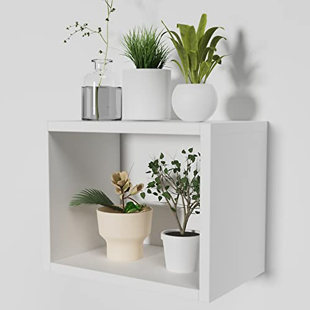 Floating Wall Cube Shelves,Deep in 9.45" Large White Shelf For Wall Storage,Floating Bookshelf,Box Shelf Wall Mounted,Cubby Storage Organizer for Bedroom,Bathroom, Living Room, Kitchen,Office(White)