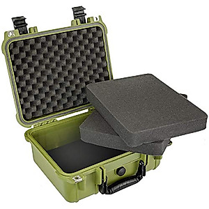 Eylar Protective Gear and Camera Hard Case Water & Shock Proof With Foam 13.37 inch 11.62 inch 6 inch OD Green (Green)