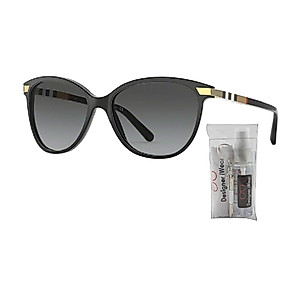 BURBERRY BE4216 3001T3 57M Black/Polarized Grey Gradient Cateye Sunglasses For Women+ BUNDLE With Designer iWear Eyewear Kit