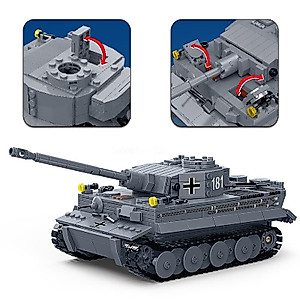 General Jim's Military Brick Building Set - WW2 German Army King Tiger Tank Building Blocks Model Set for Military, World War 2, Military and Brick Building Enthusiasts Including Teens and Adults