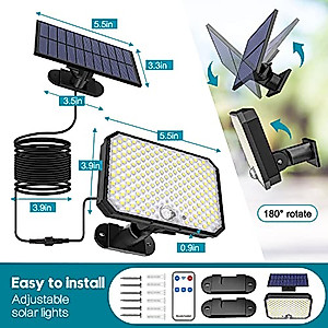 TANBABY Ultra Outdoor Solar Lights, 4000LM Motion Sensor Solar Flood Lights with Remote Control - IPX5 Waterproof Security Lights Ultra Dusk to Dawn Solar Lighting for Outside Patio Garage