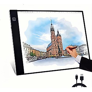 A4 Tracing Light Box Portable LED Light Table Tracer Board Dimmable Brightness Artcraft Light Pad for Artists Drawing 5D DIY Diamond Painting Sketchin