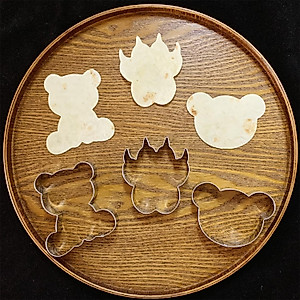 LUBTOSMN Bear Cookie Cutter Set - 3 Piece: Bear Head, Paw & Diswasher Safe Shapes for Baby Shower & Birthday Baking