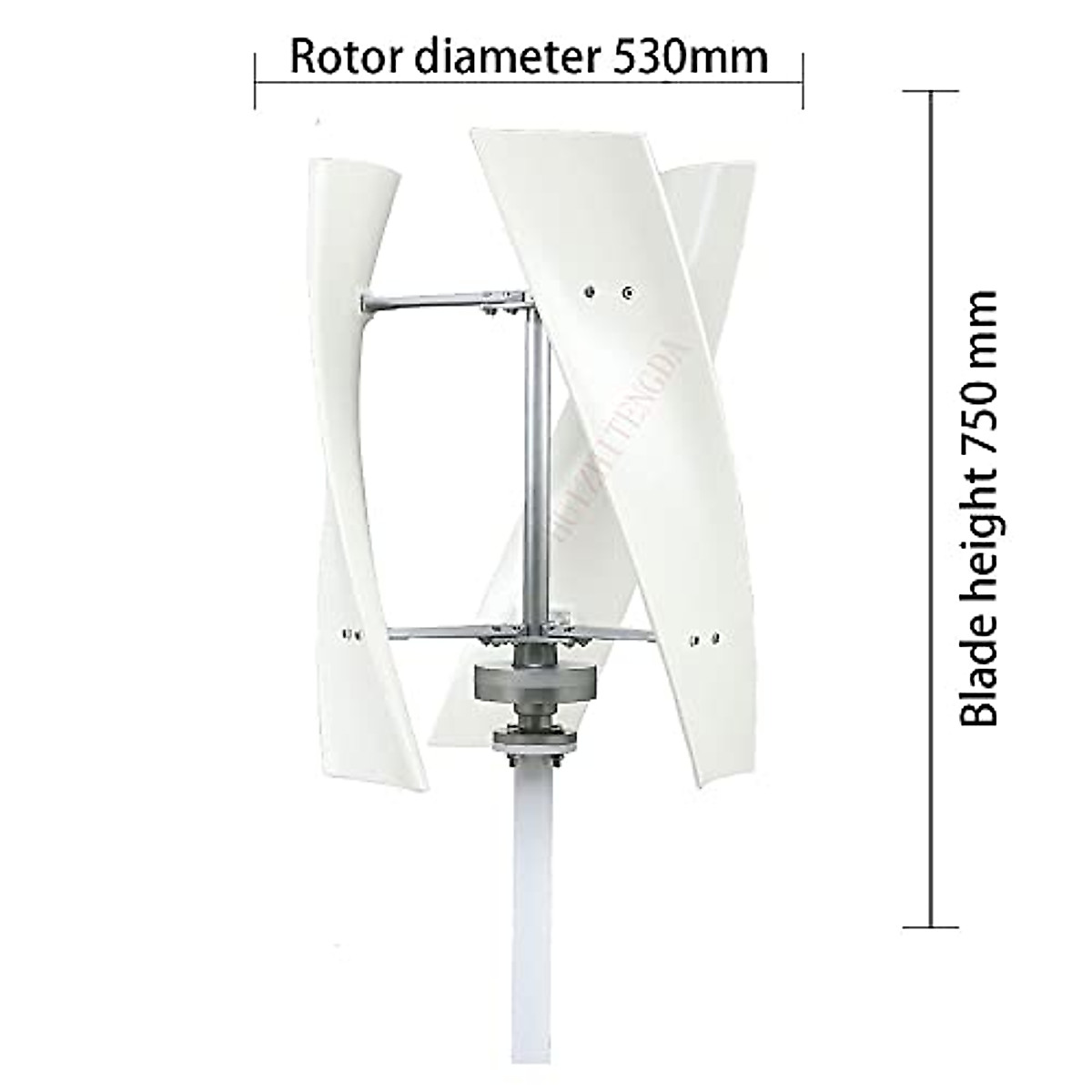 HUIZHITENGDA 2000W Efficient 3 Blades Vertical Wind Turbine Generator, Permanent Maglev Wind Turbine Generator with Controller for Courtyard Garden Lighting(24V 48V),48v